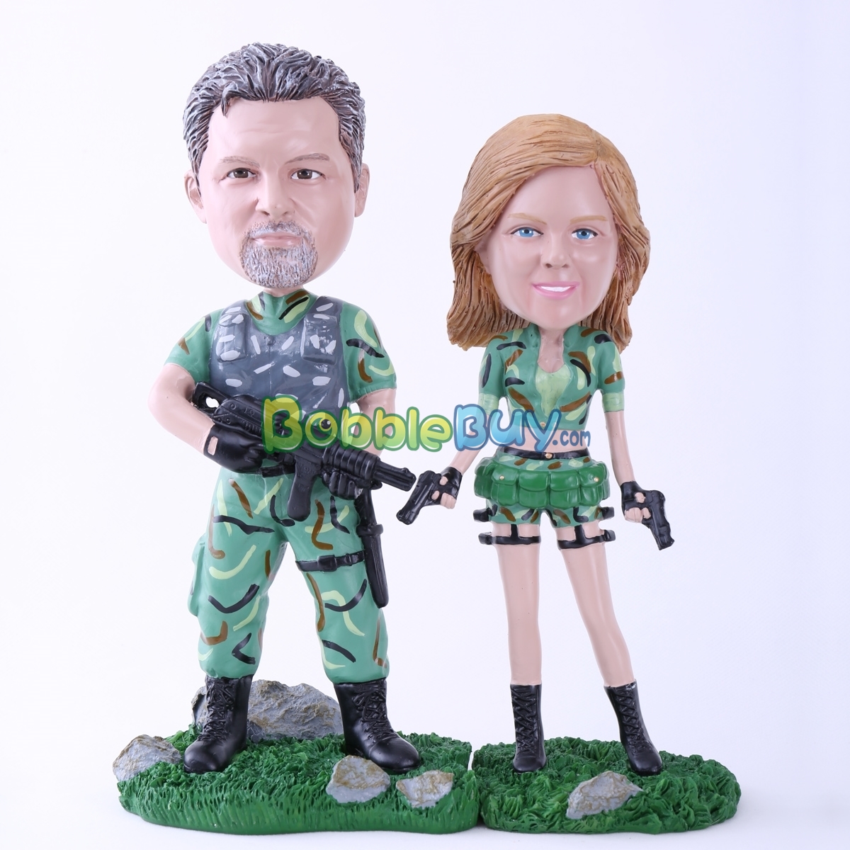 Soldier Couple Ready for Battling Bobblehead | BobbleBuy - Custom ...