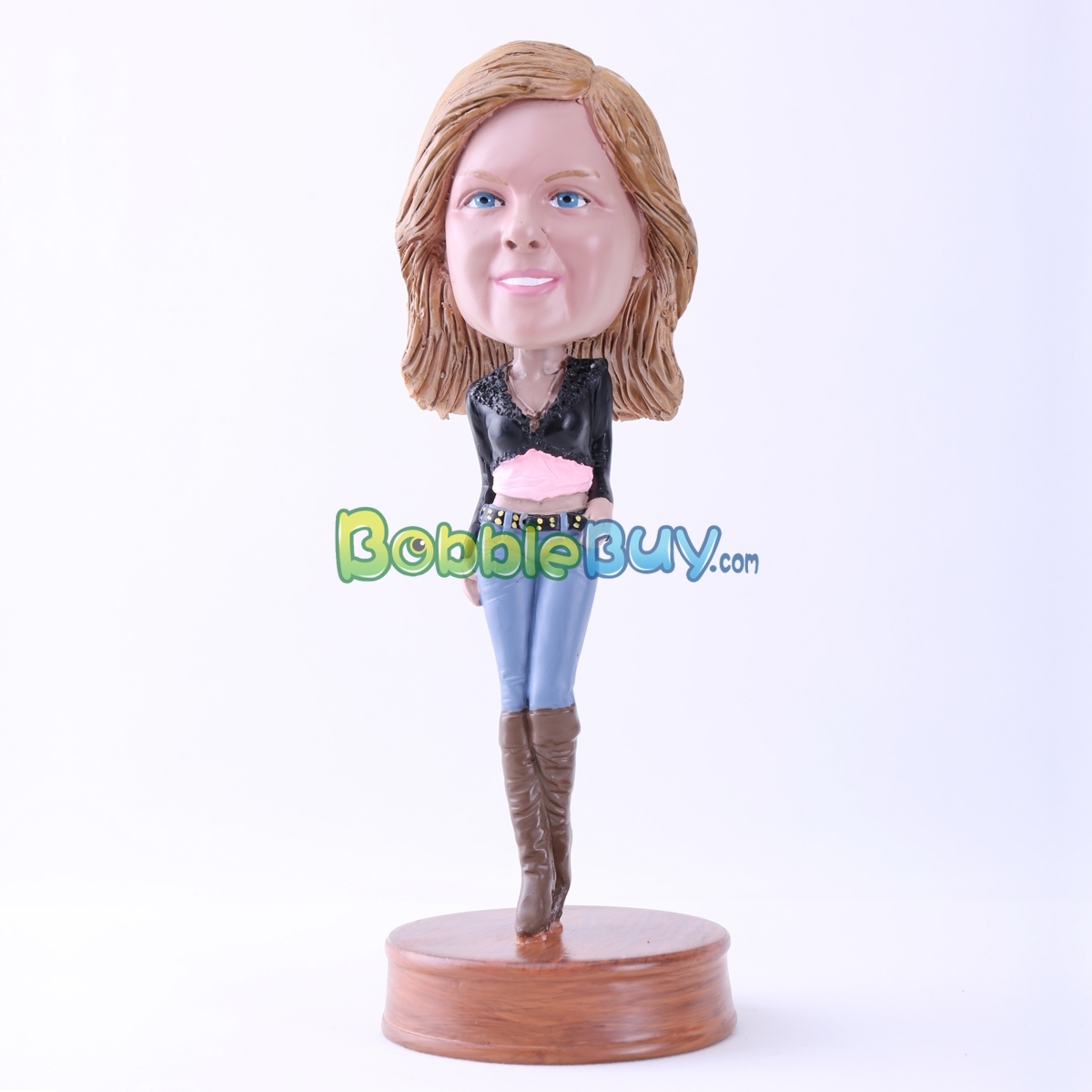 Fashion Girl in Jeans Bobblehead | BobbleBuy - Custom Bobbleheads from $50