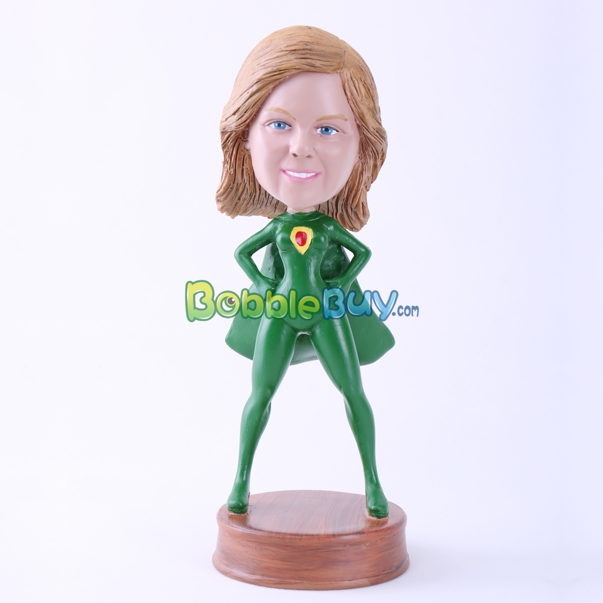 Green Dressed Lady Bobblehead | BobbleBuy - Custom Bobbleheads from $50