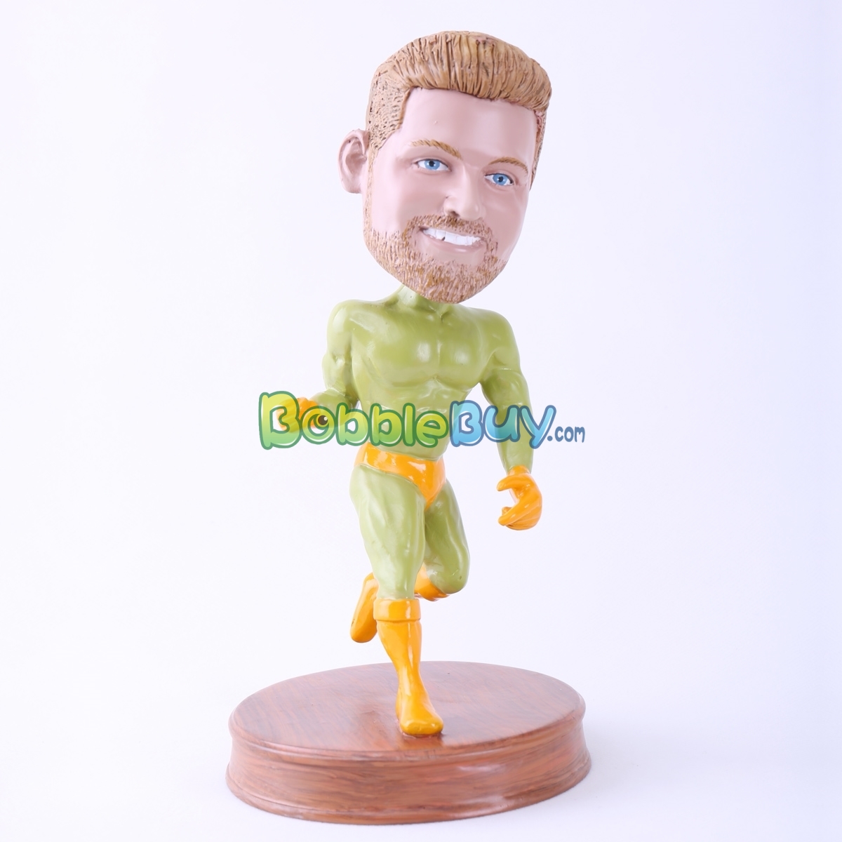 Green Skin Muscle Man Bobblehead | BobbleBuy - Custom Bobbleheads from $50