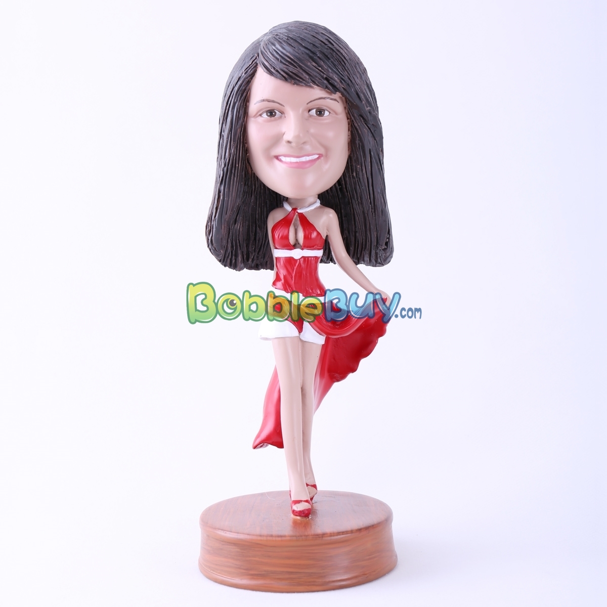 Red Dressed Hot Lady Bobblehead | BobbleBuy - Custom Bobbleheads from $50