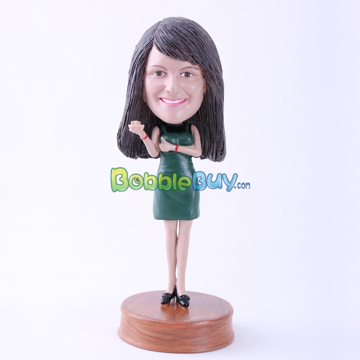 Sexy Green Dressed Lady Bobblehead | BobbleBuy - Custom Bobbleheads ...