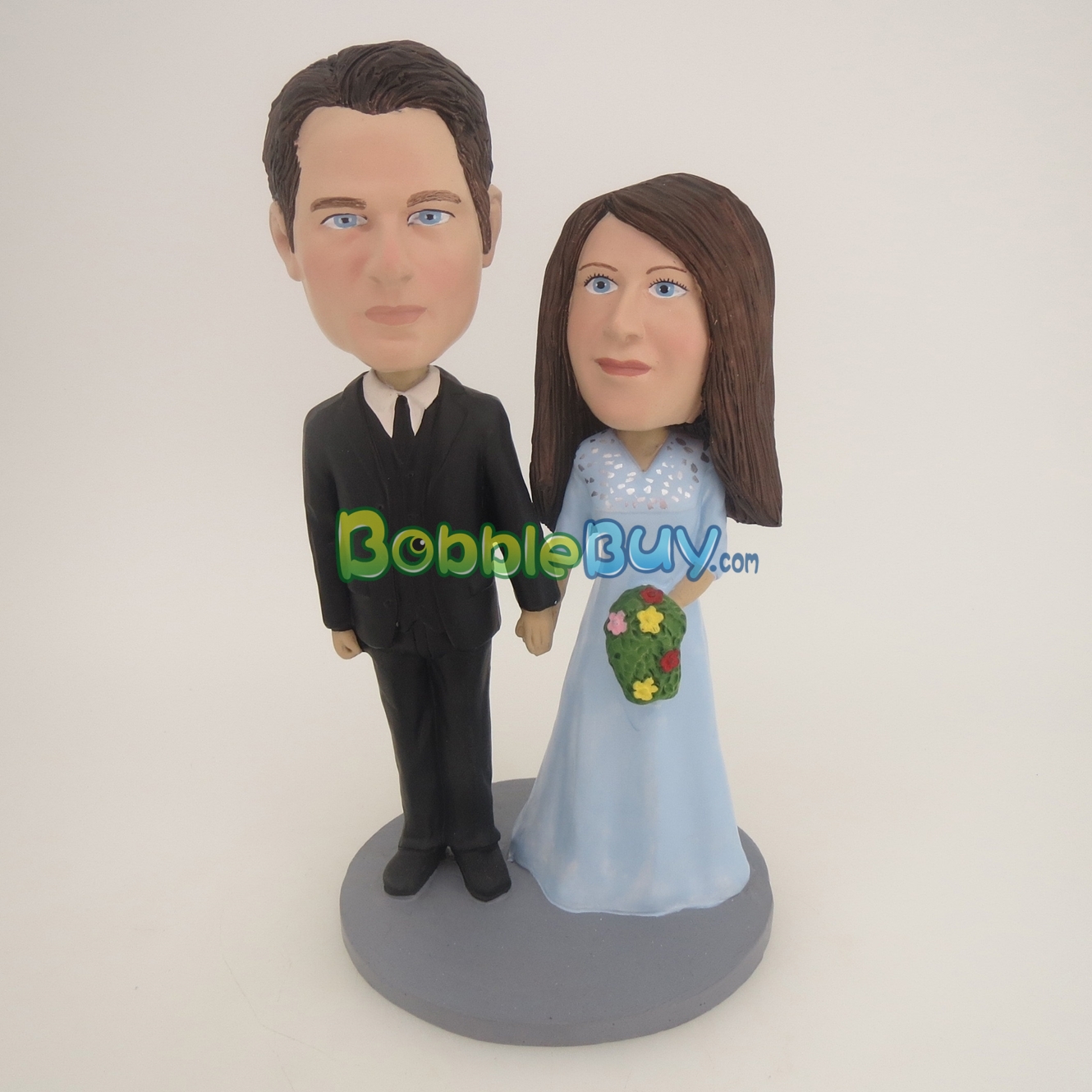 Black Suit Groom Hand In Hand Couple Bobblehead | BobbleBuy - Custom ...