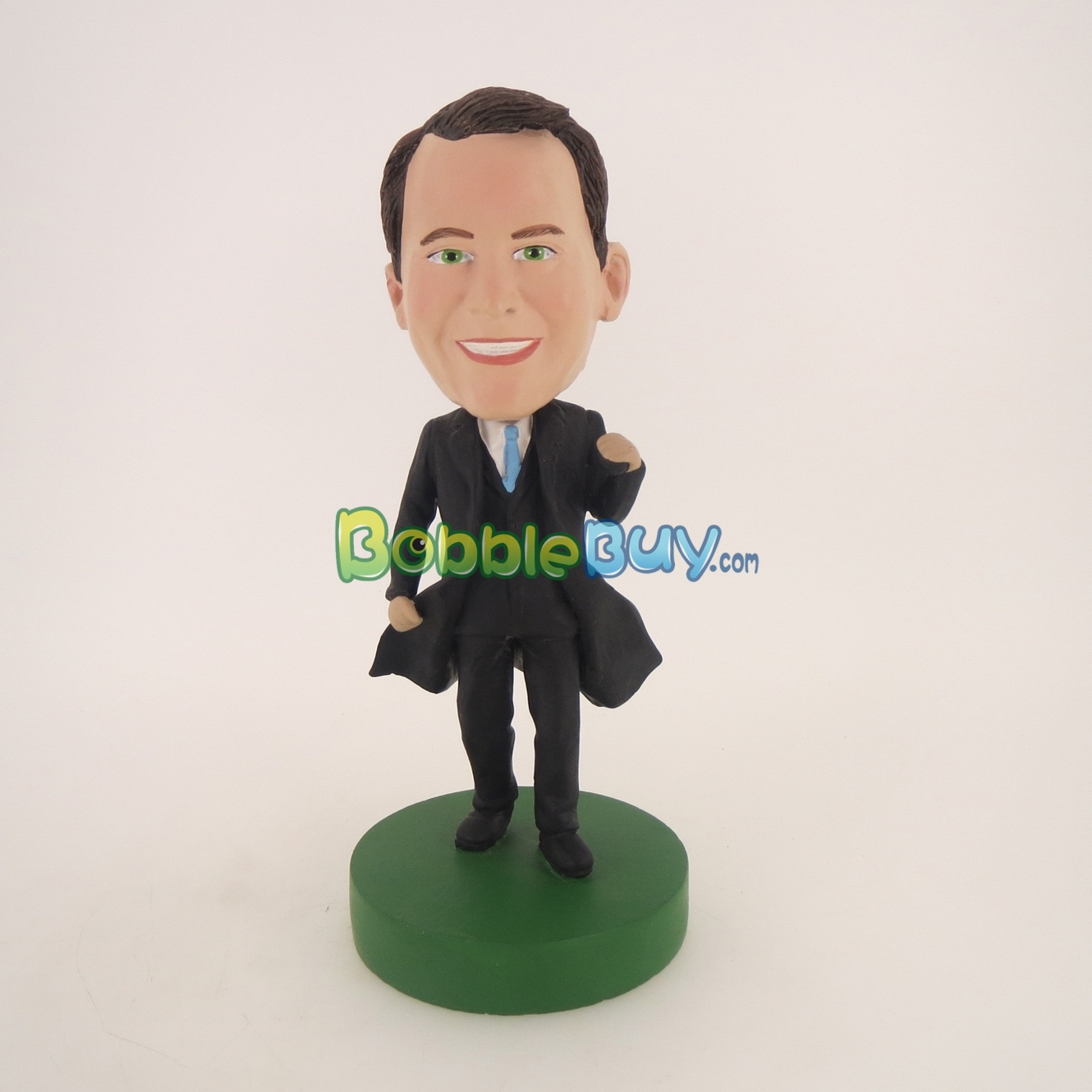 Business Man In Black Coat Bobblehead | BobbleBuy - Custom Bobbleheads ...
