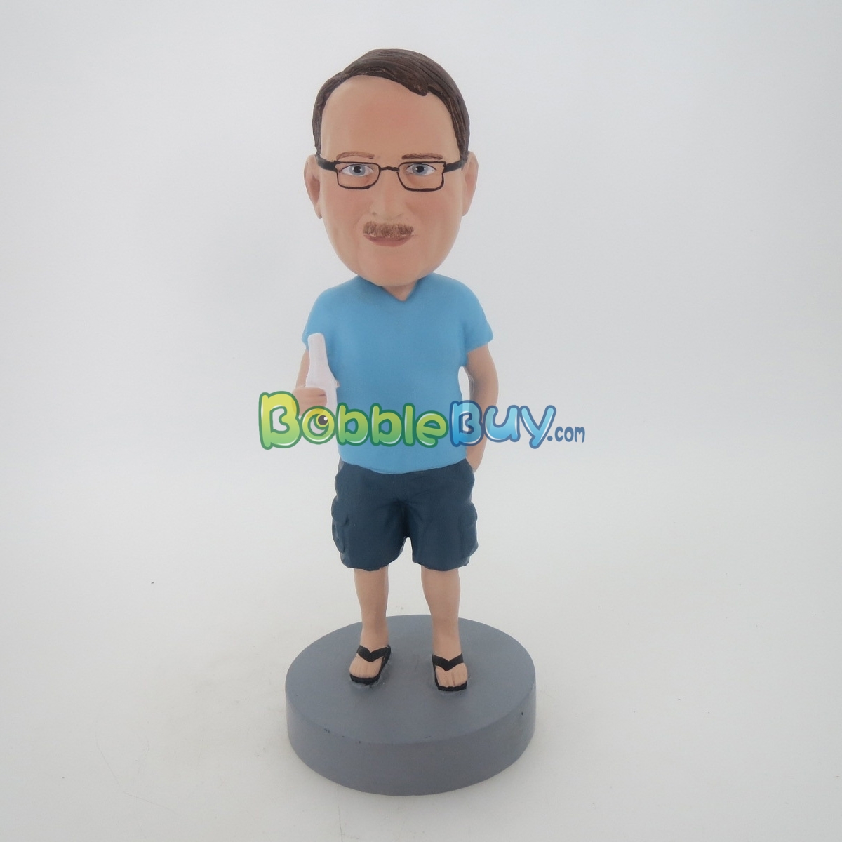 Casual Man Enjoying Soft Drink Bobblehead | BobbleBuy - Custom ...