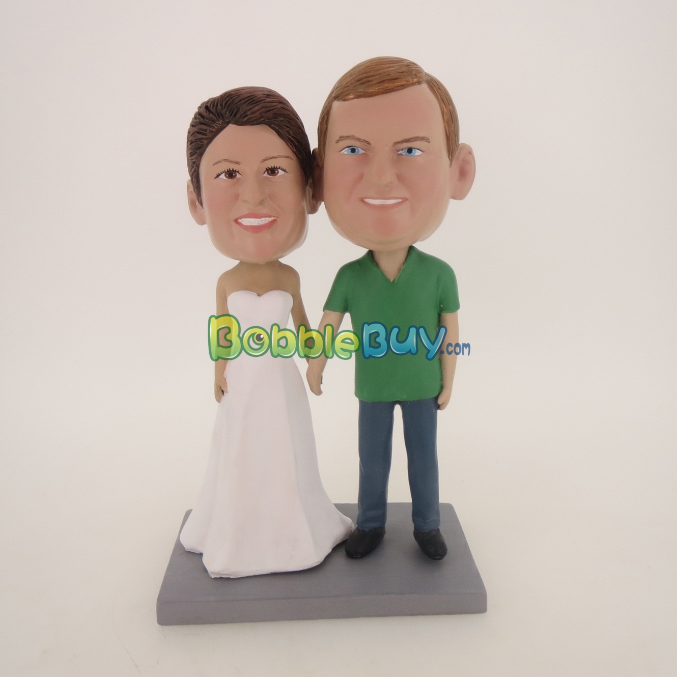 Hand In Hand White Dress Bride Couple Bobblehead | BobbleBuy - Custom ...