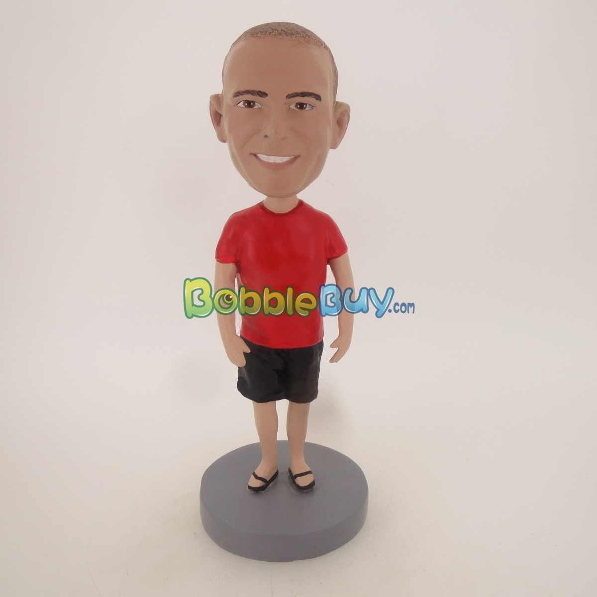 Casual Man In Red and Black Bobblehead | BobbleBuy - Custom Bobbleheads ...