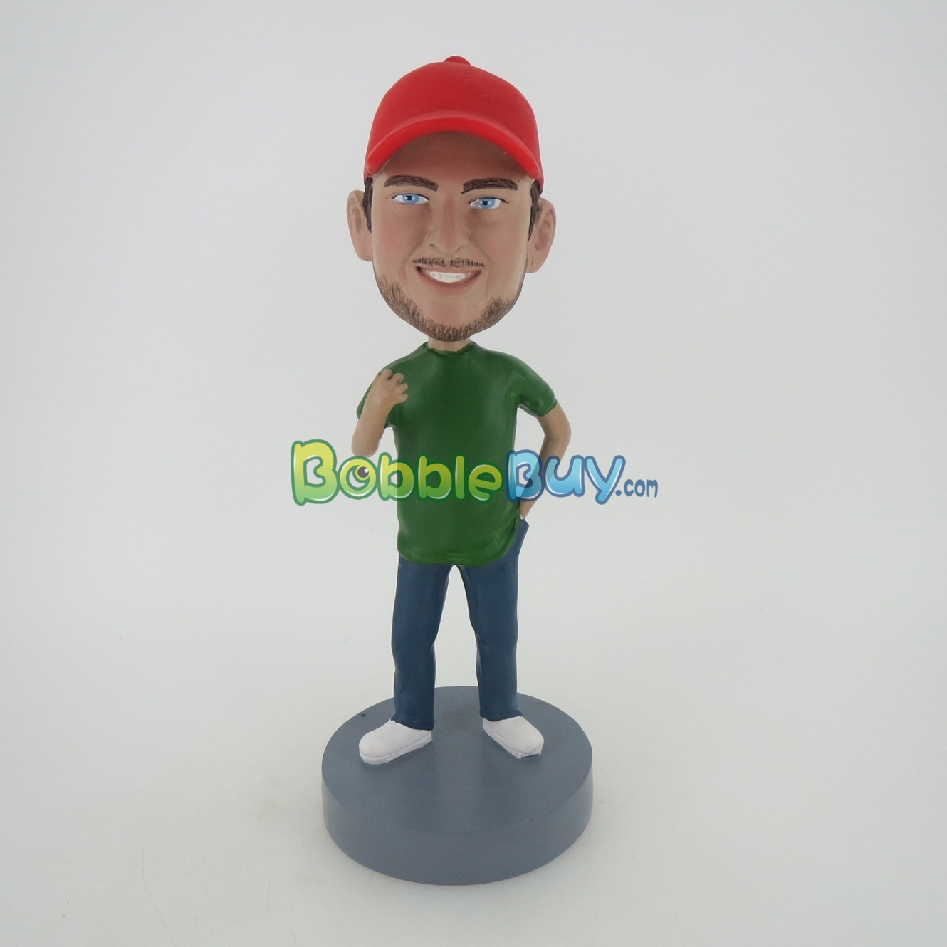 Casual Man In Red Hat Bobblehead | BobbleBuy - Custom Bobbleheads from $50