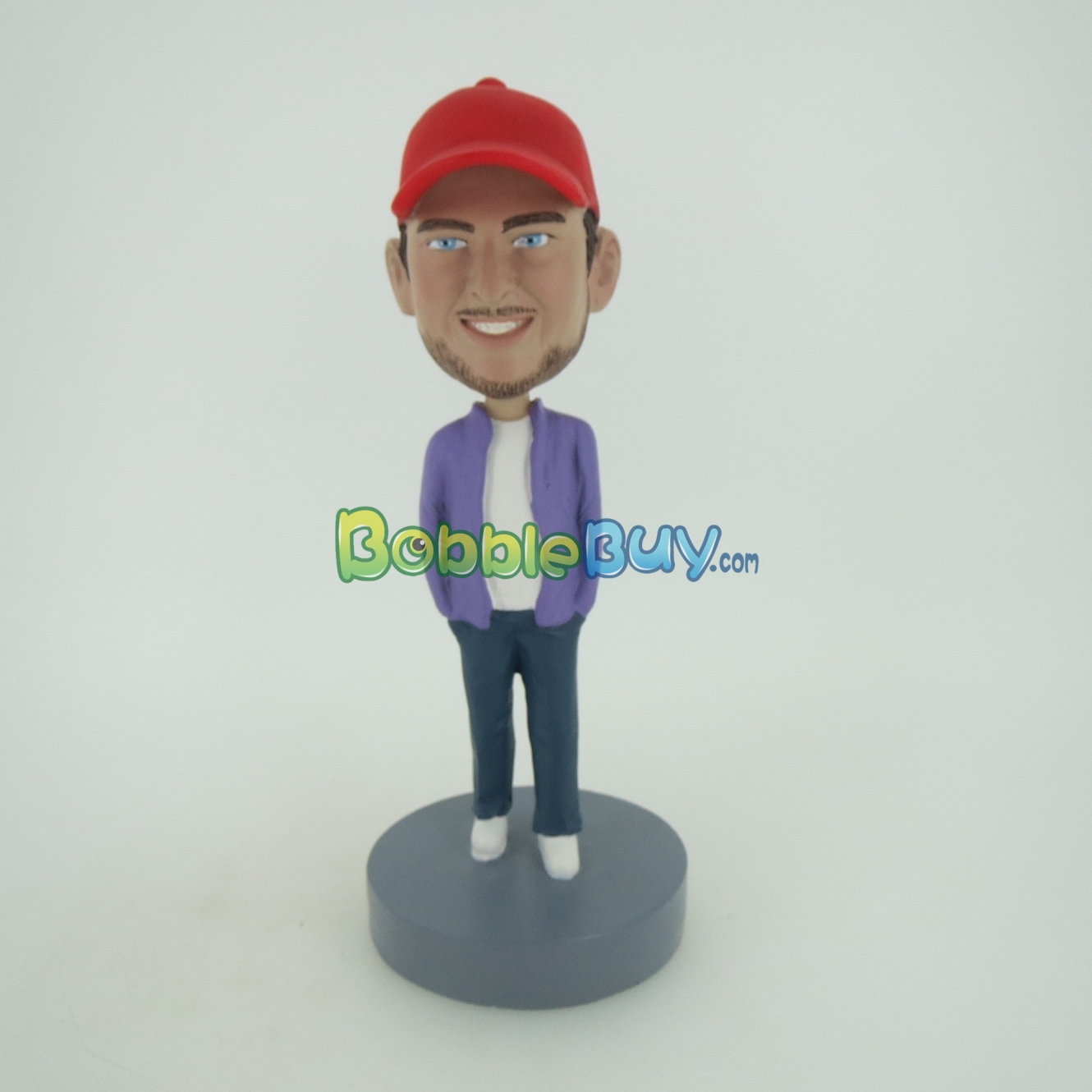 Casual Man In Red Hat With Hands In Pockets Bobblehead | BobbleBuy ...