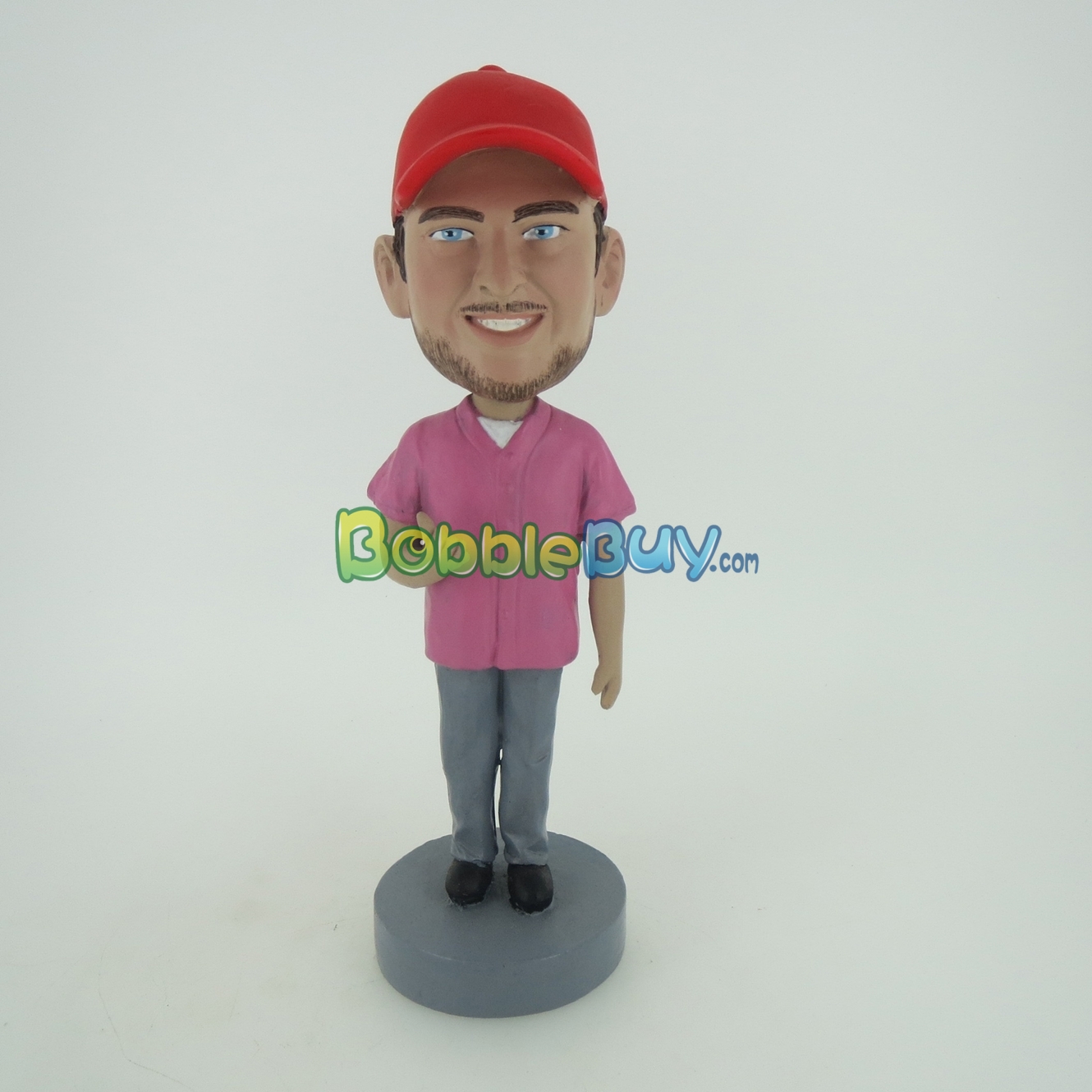 Casual Man With Beard In Red Hat Bobblehead | BobbleBuy - Custom ...