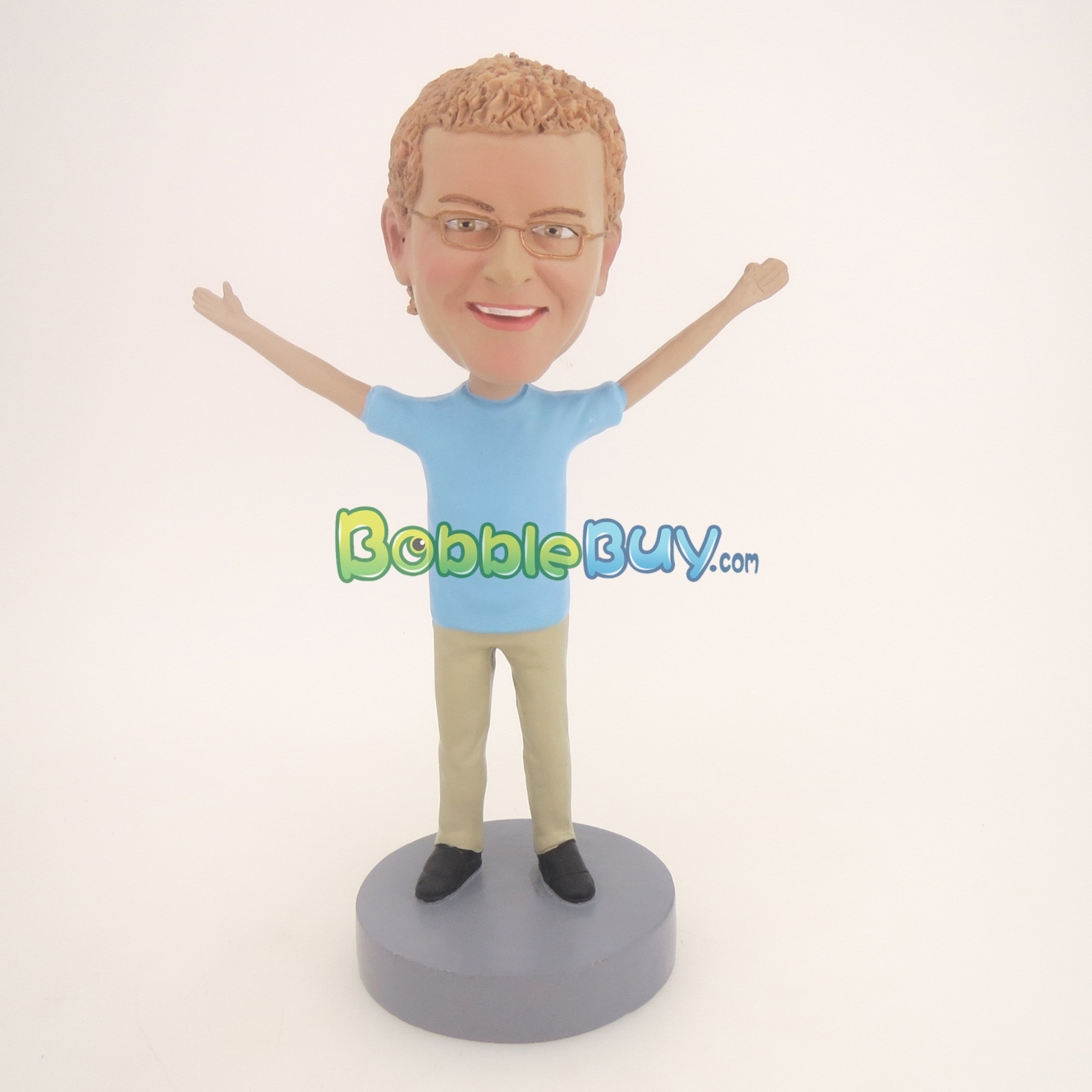 Casual Man With Hands Up Bobblehead | BobbleBuy - Custom Bobbleheads ...