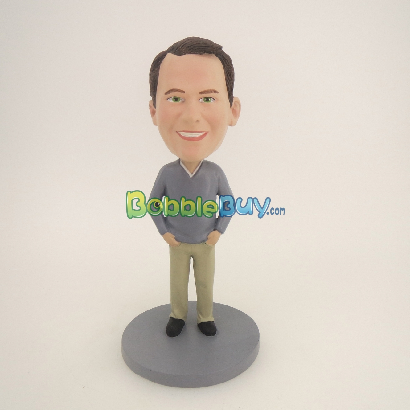 Casual Man With Nice Smiles Bobblehead | BobbleBuy - Custom Bobbleheads ...