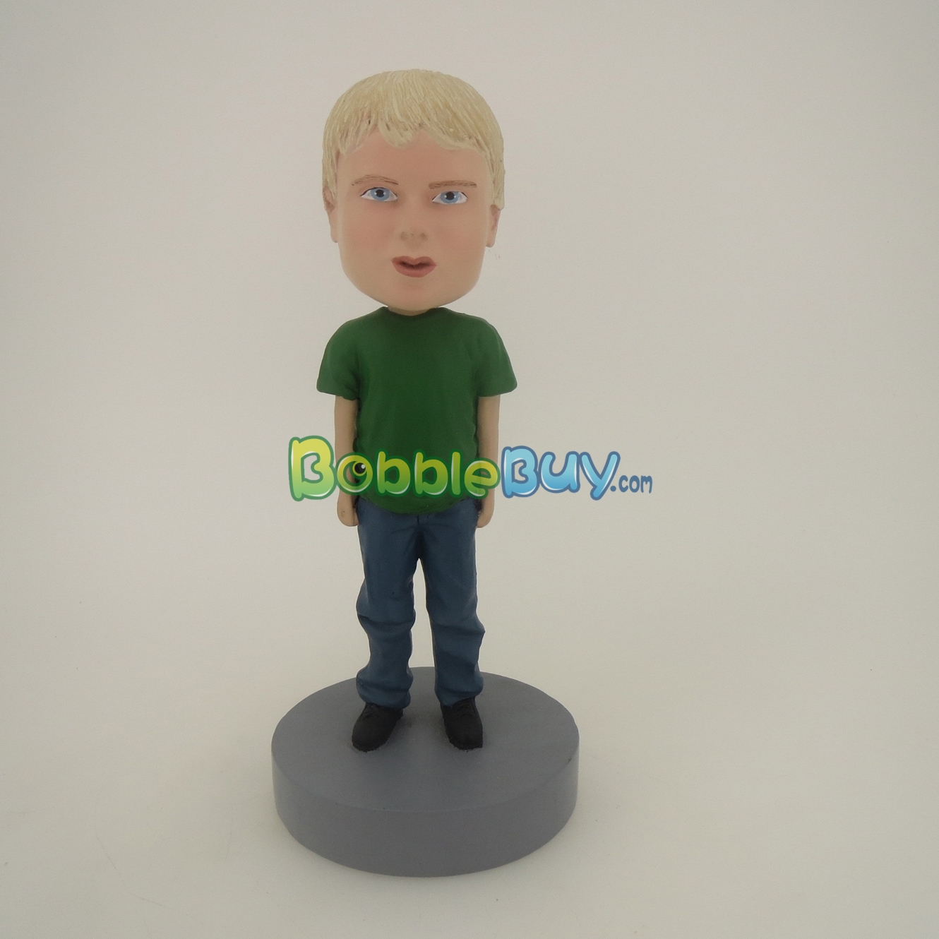Little Boy In Green Bobblehead | BobbleBuy - Custom Bobbleheads from $50