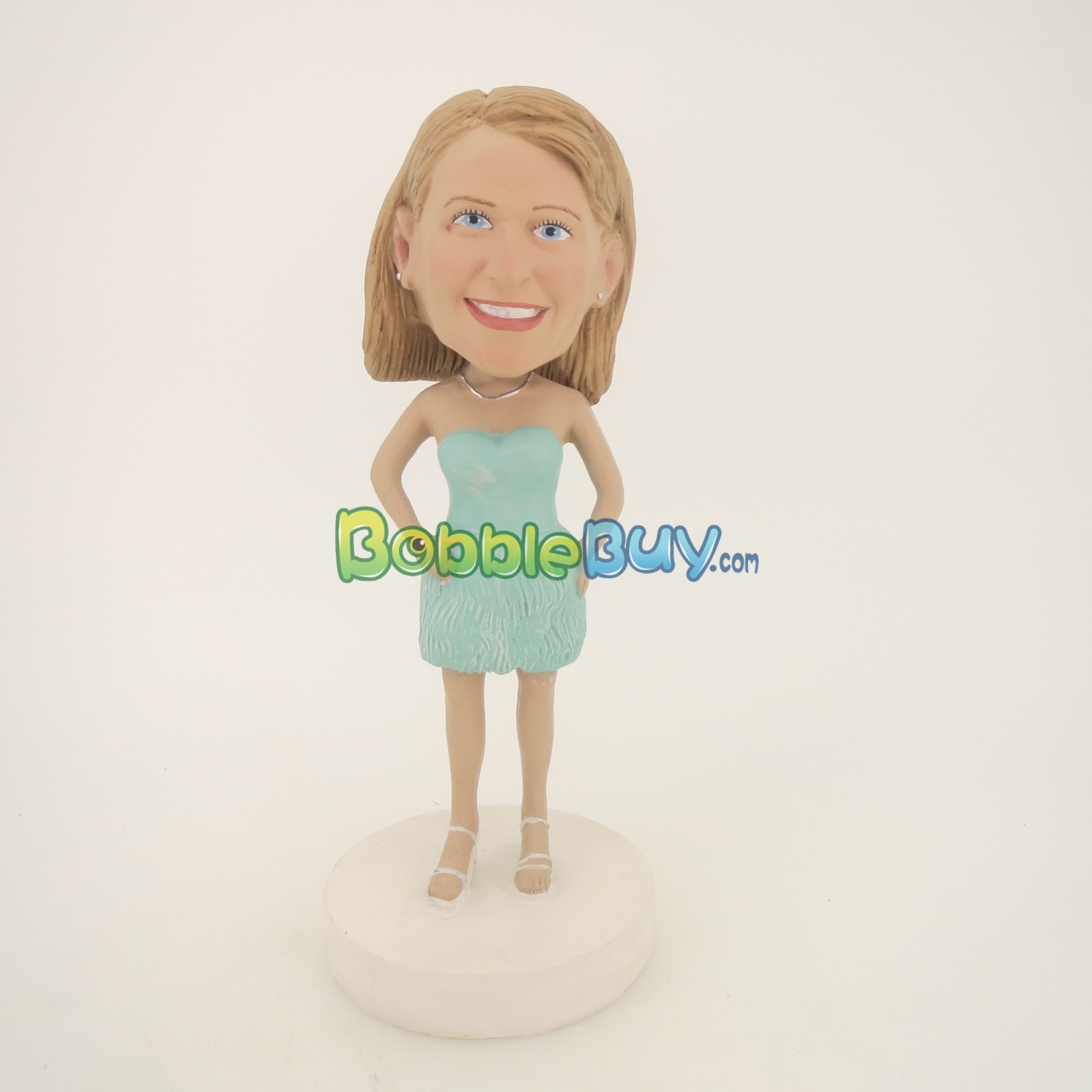 Light Full Dress Girl Bobblehead | BobbleBuy - Custom Bobbleheads from $50