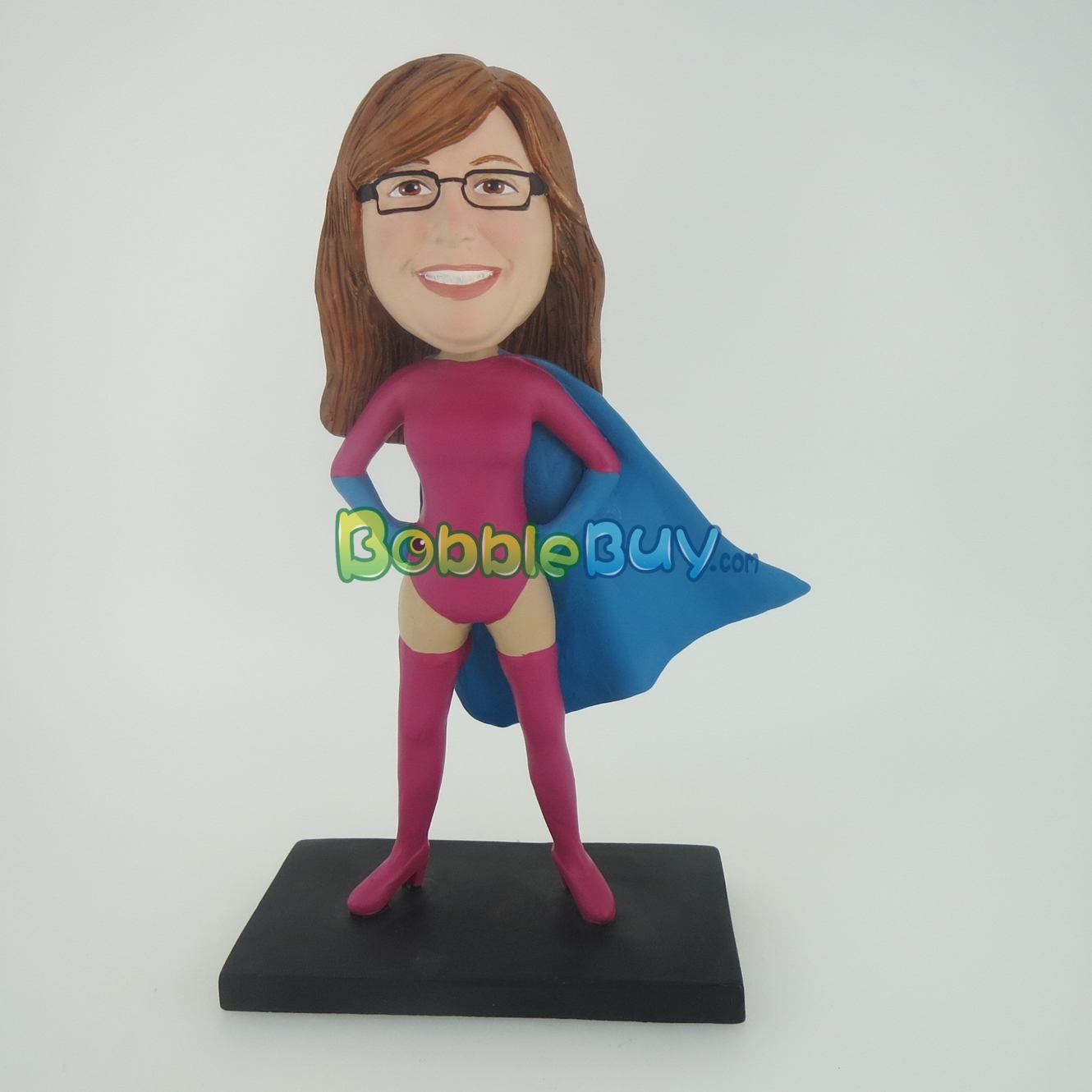Pink Super Girl Bobblehead | BobbleBuy - Custom Bobbleheads from $50