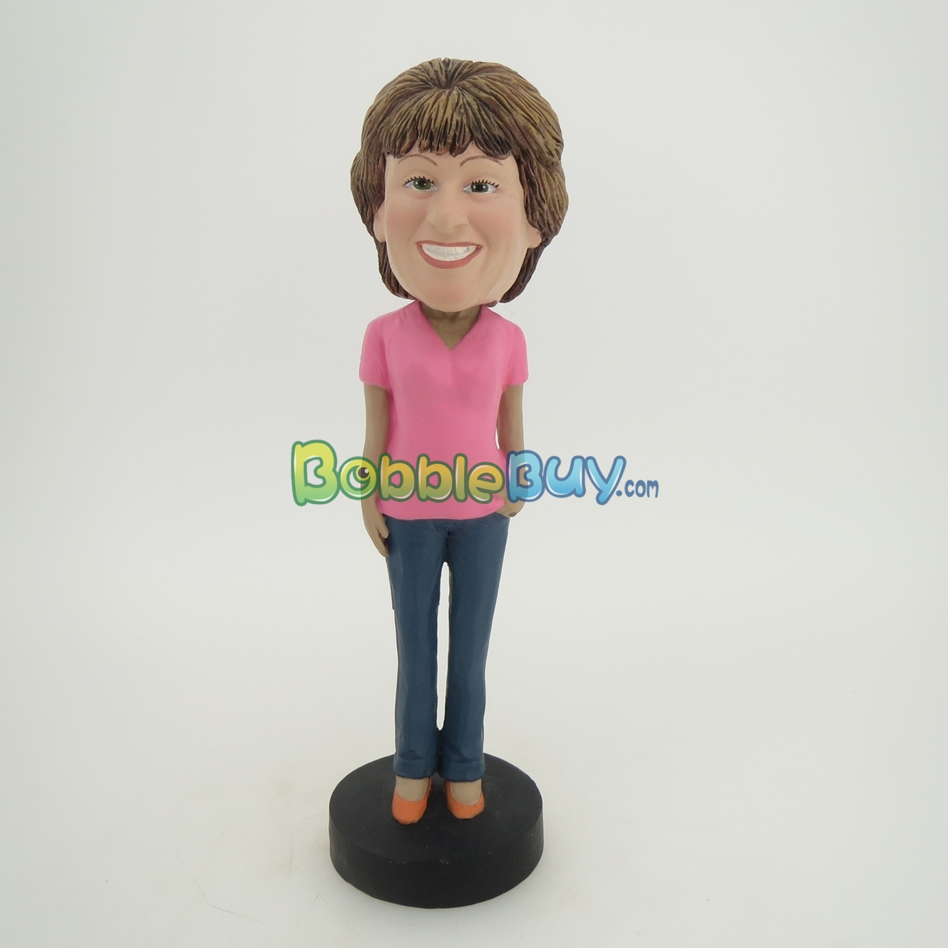 Woman with Pink Clothes Bobblehead | BobbleBuy - Custom Bobbleheads ...