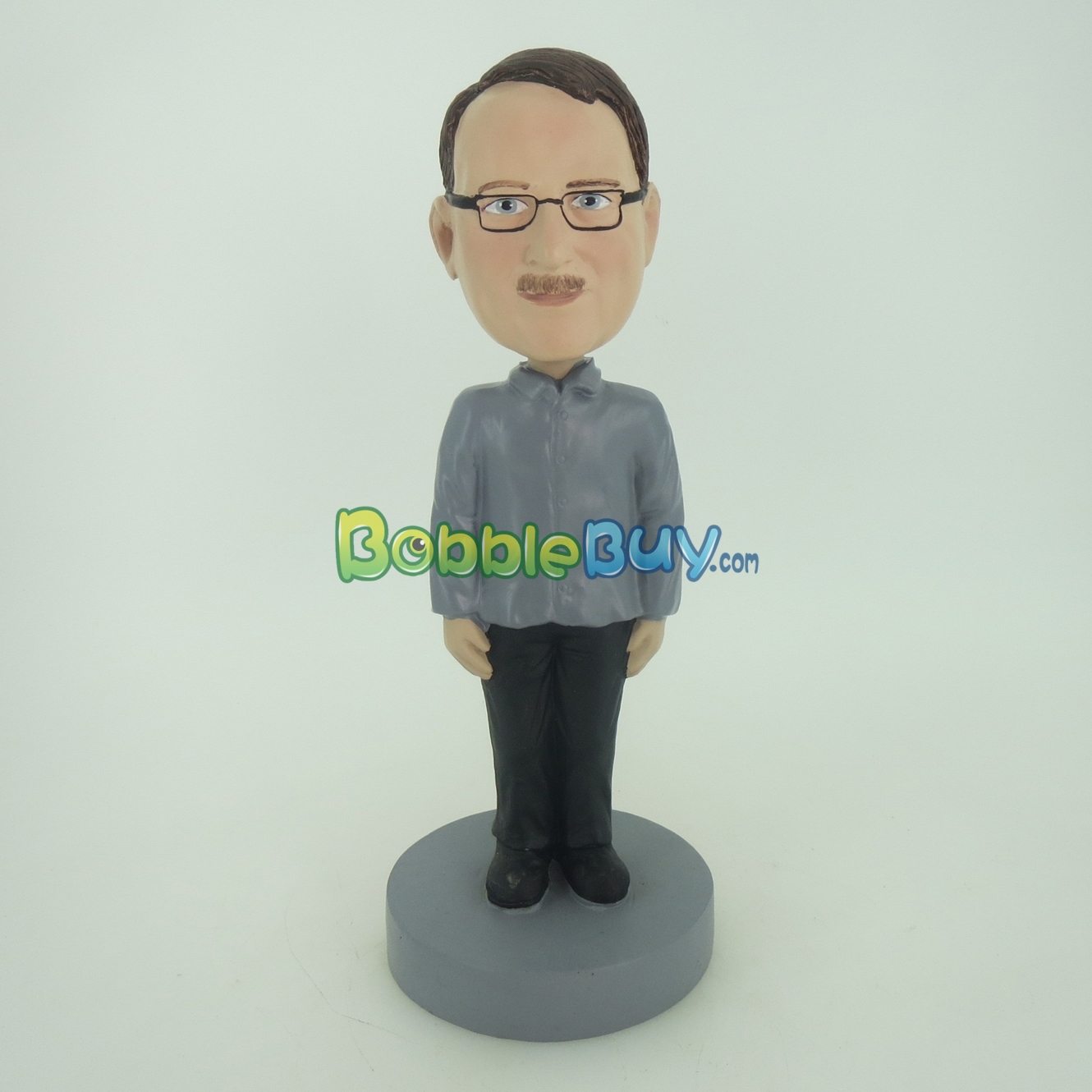 Man With Glass Stand Still Bobblehead | BobbleBuy - Custom Bobbleheads ...