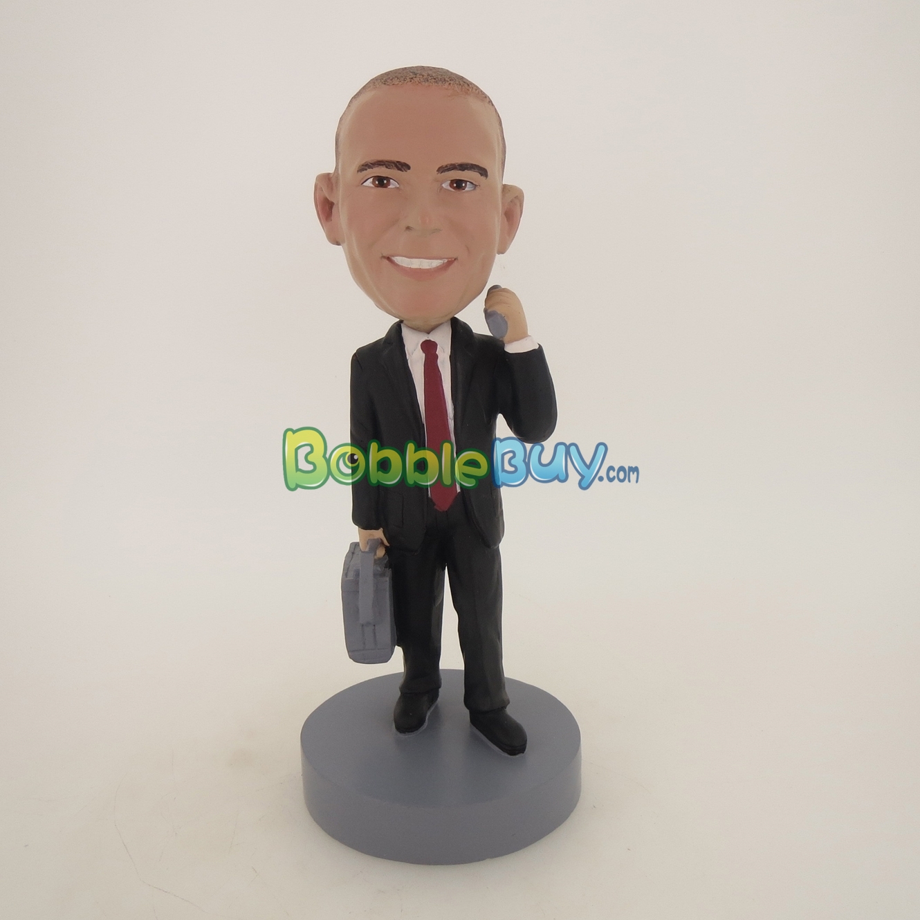 Business Man With Phone And Suitcase Bobblehead | BobbleBuy - Custom ...