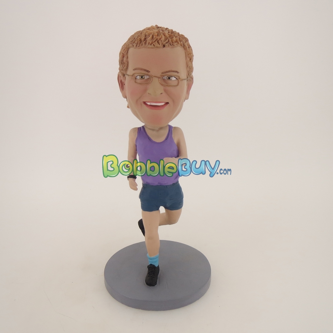 Running Man In Purple Vest Bobblehead | BobbleBuy - Custom Bobbleheads ...
