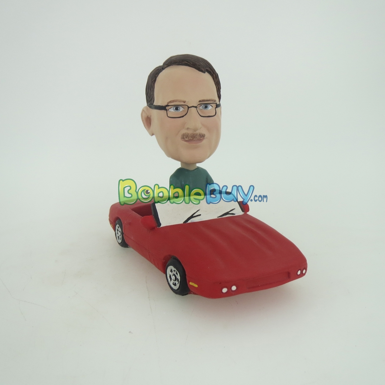 Man Driving In Red Car Bobblehead | BobbleBuy - Custom Bobbleheads from $50