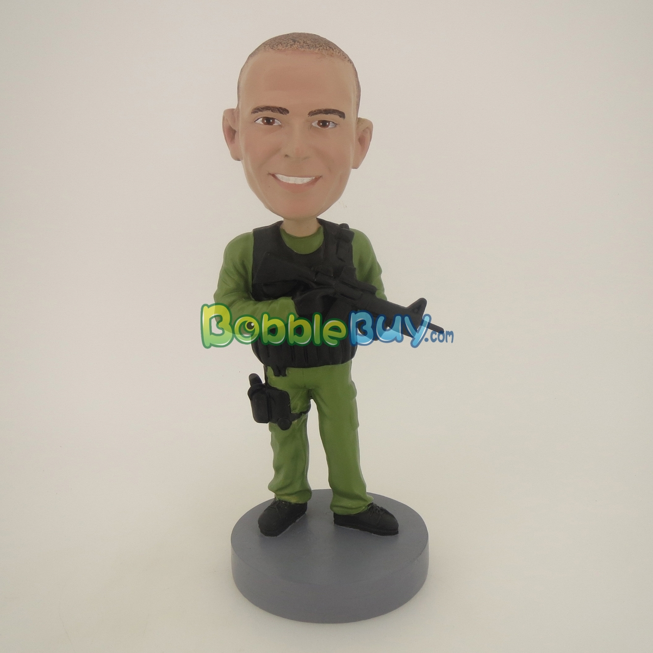 Man With Gun & Walkie Talkie Bobblehead | BobbleBuy - Custom ...